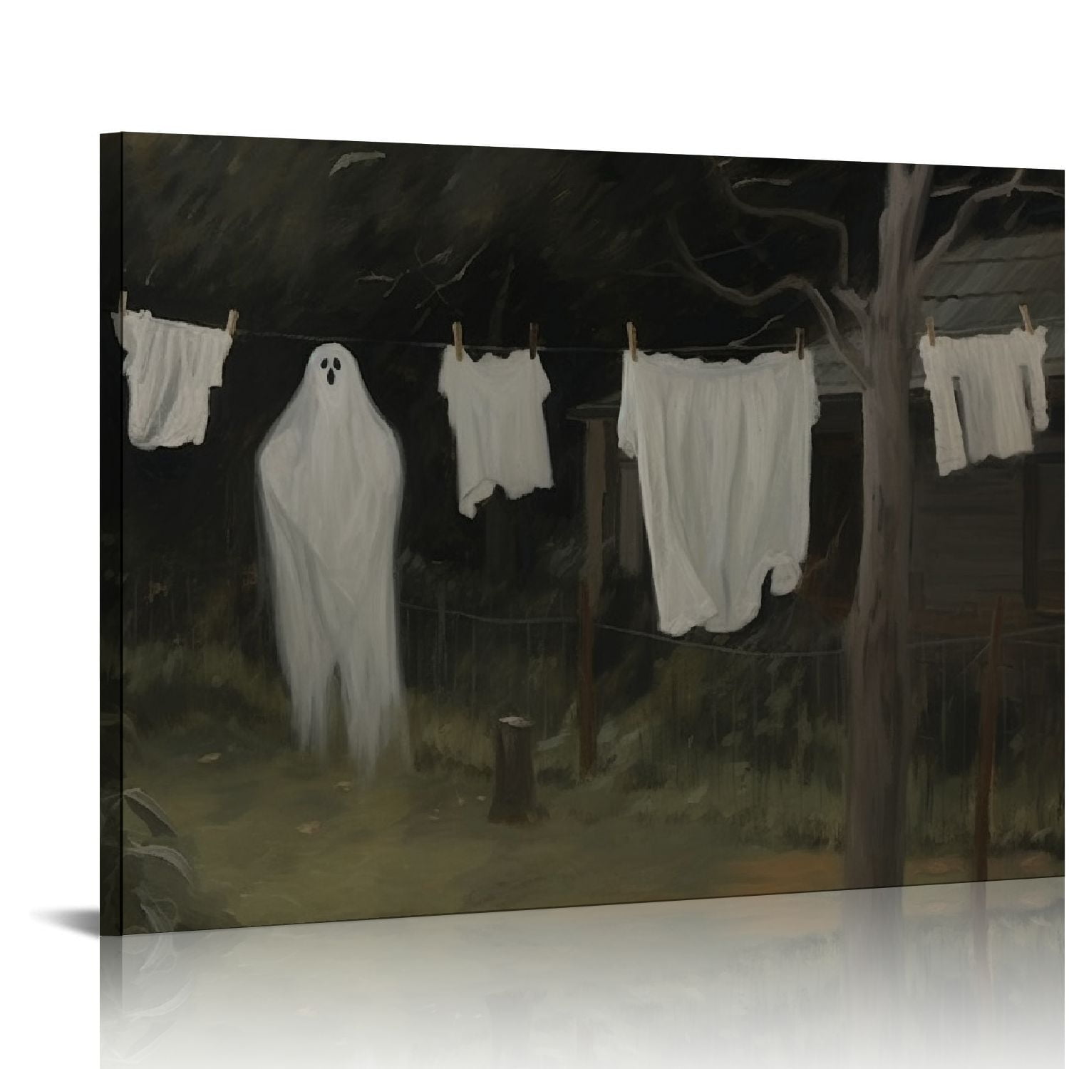 ONETECH Vintage Cute Ghost Canvas Wall Art Trendy Laundry Room Decor ...