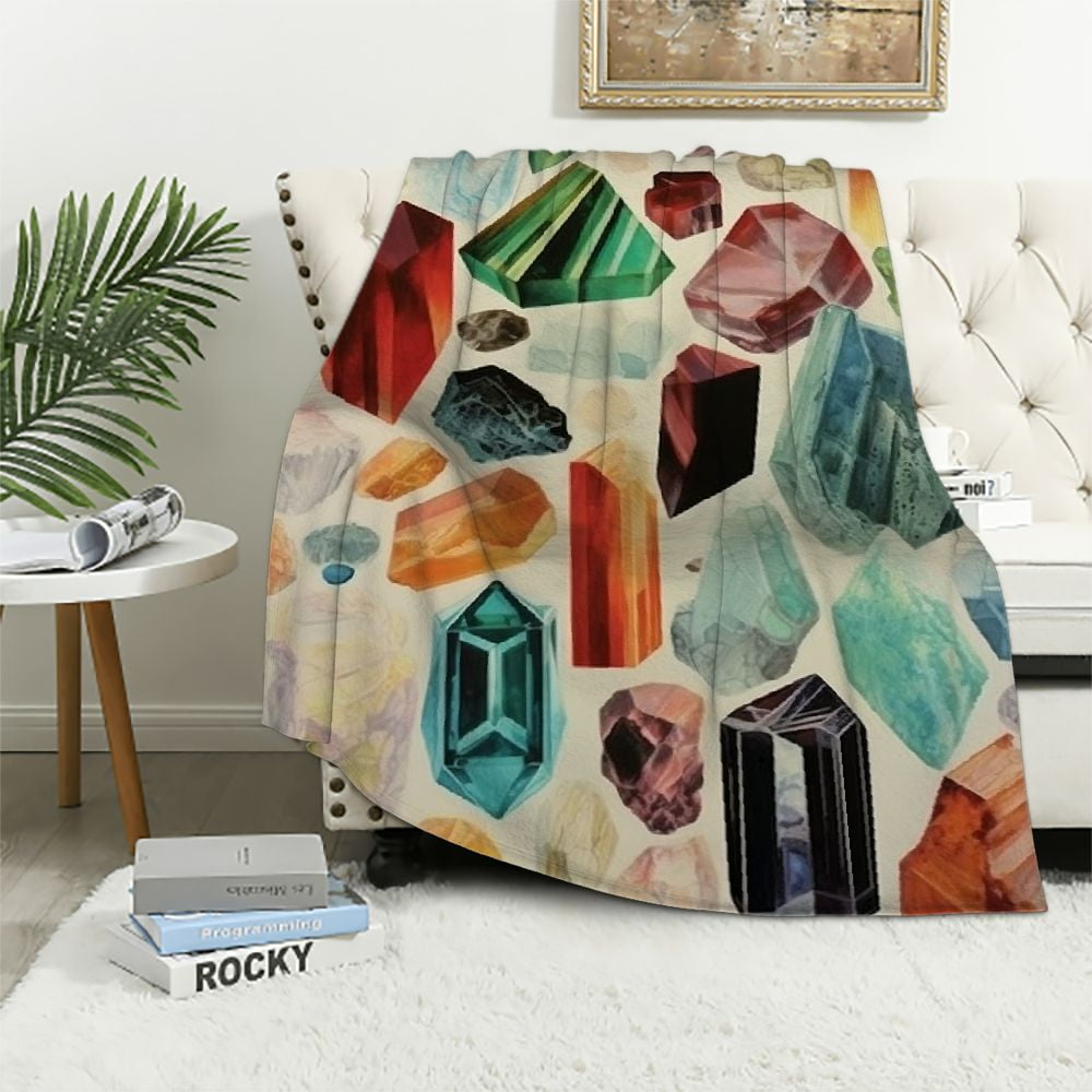 ONETECH Vintage Geology Rocks Gemstones Throw Blanket Super Soft Plush ...