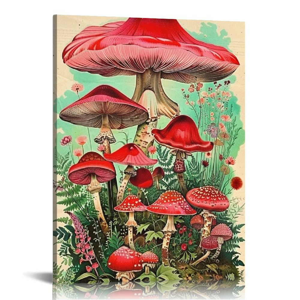 ONETECH Vintage Mushroom Poster Mushroom Wall Decoration Vintage ...