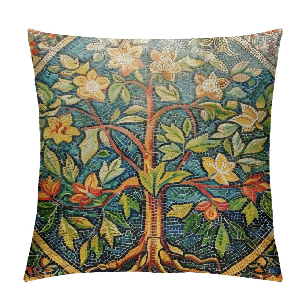 ONETECH Vintage Rustic Flower Pillow Covers Sage Green Yellow Floral ...