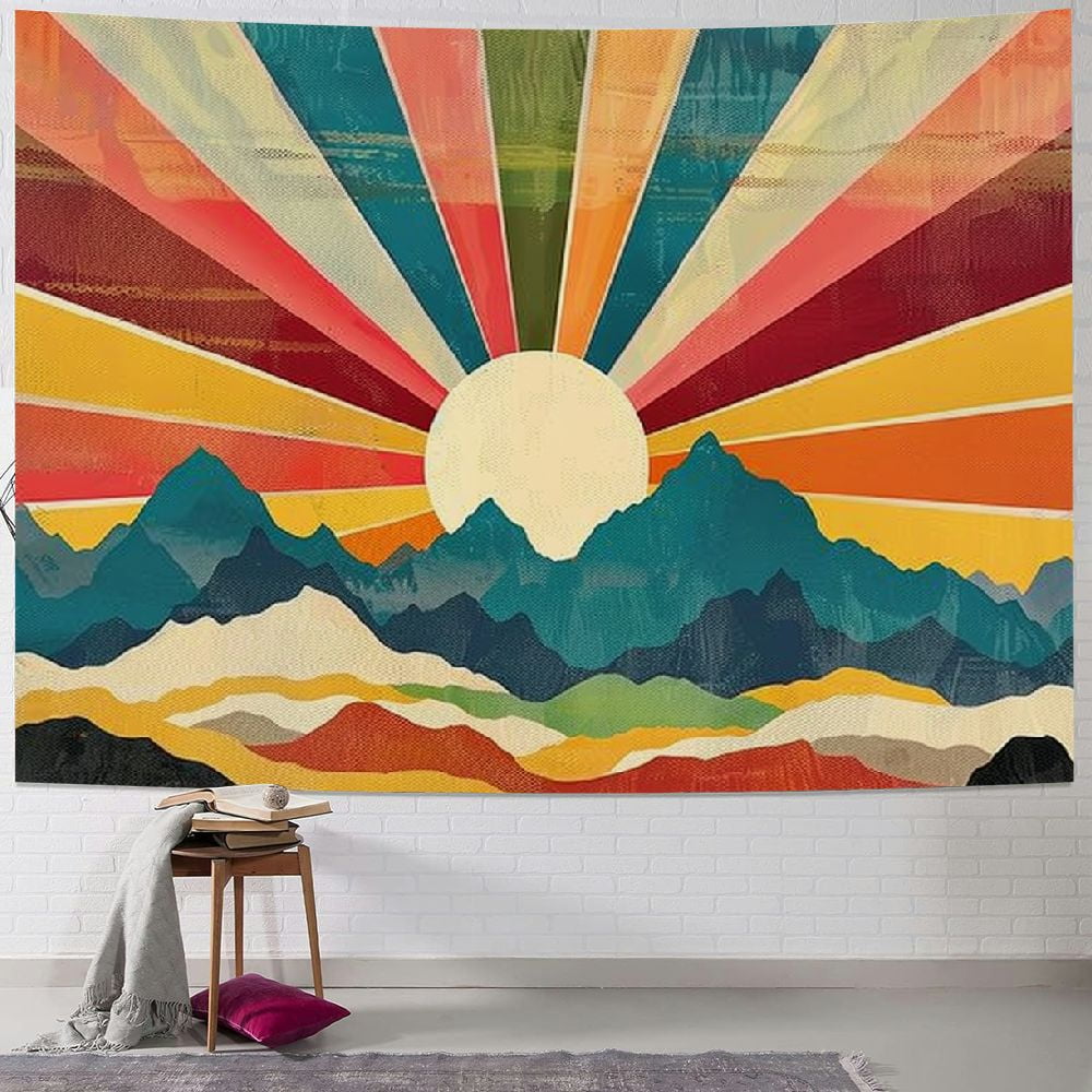 ONETECH Vintage Sun Tapestry for Classroom Rainbow Boho Sunshine Sunset ...