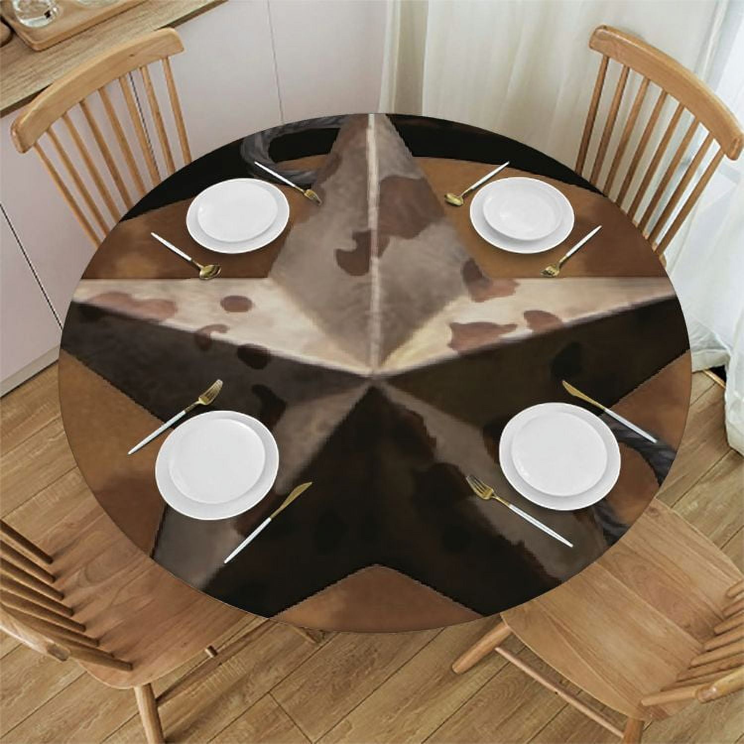 ONETECH Vintage Texas Star Horseshoes Tablecloth Round Rustic Farmhouse ...