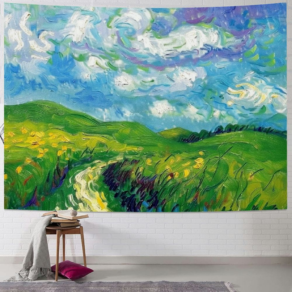 ONETECH Vintage Van Gogh Tapestry Green Wheat Wall Tapestries for ...