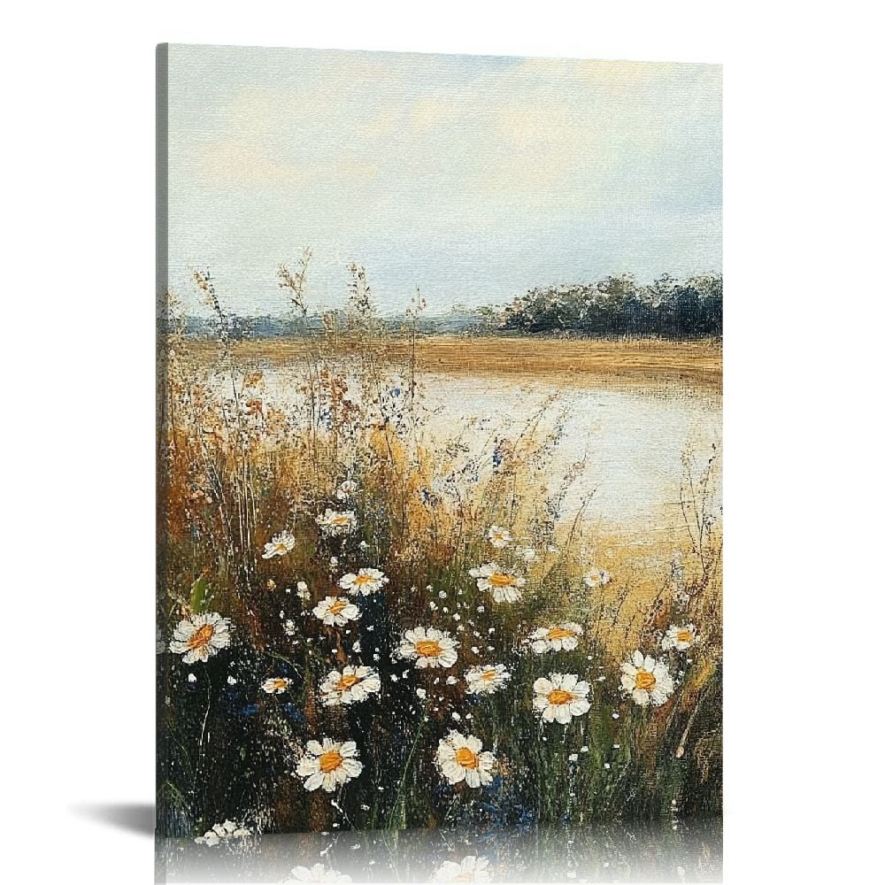 ONETECH Vintage Wall Art Framed, Retro Countryside Autumn Wildflower ...
