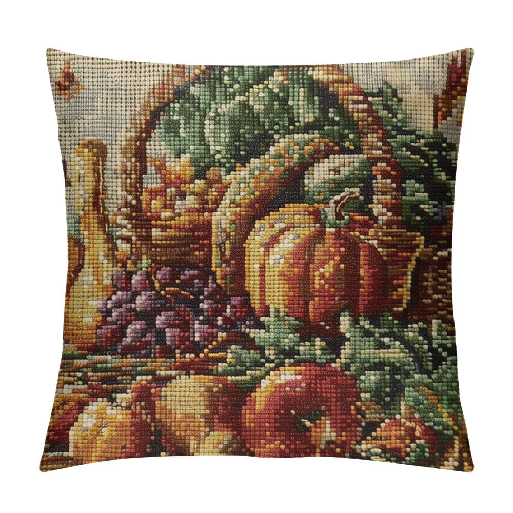 ONETECH Violet Fall Harvest Collection-Tapestry Bushel Basket Pumpkins ...