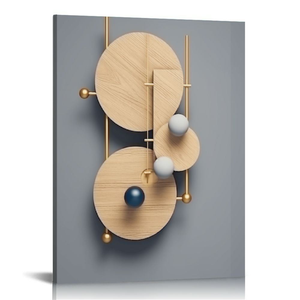 ONETECH Wall Art Framed Canvas Print Set Minimalist Medieval Geometric ...