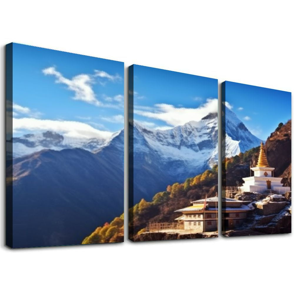ONETECH Wall Art for Living Room Namche Bazar village in Himalayas ...