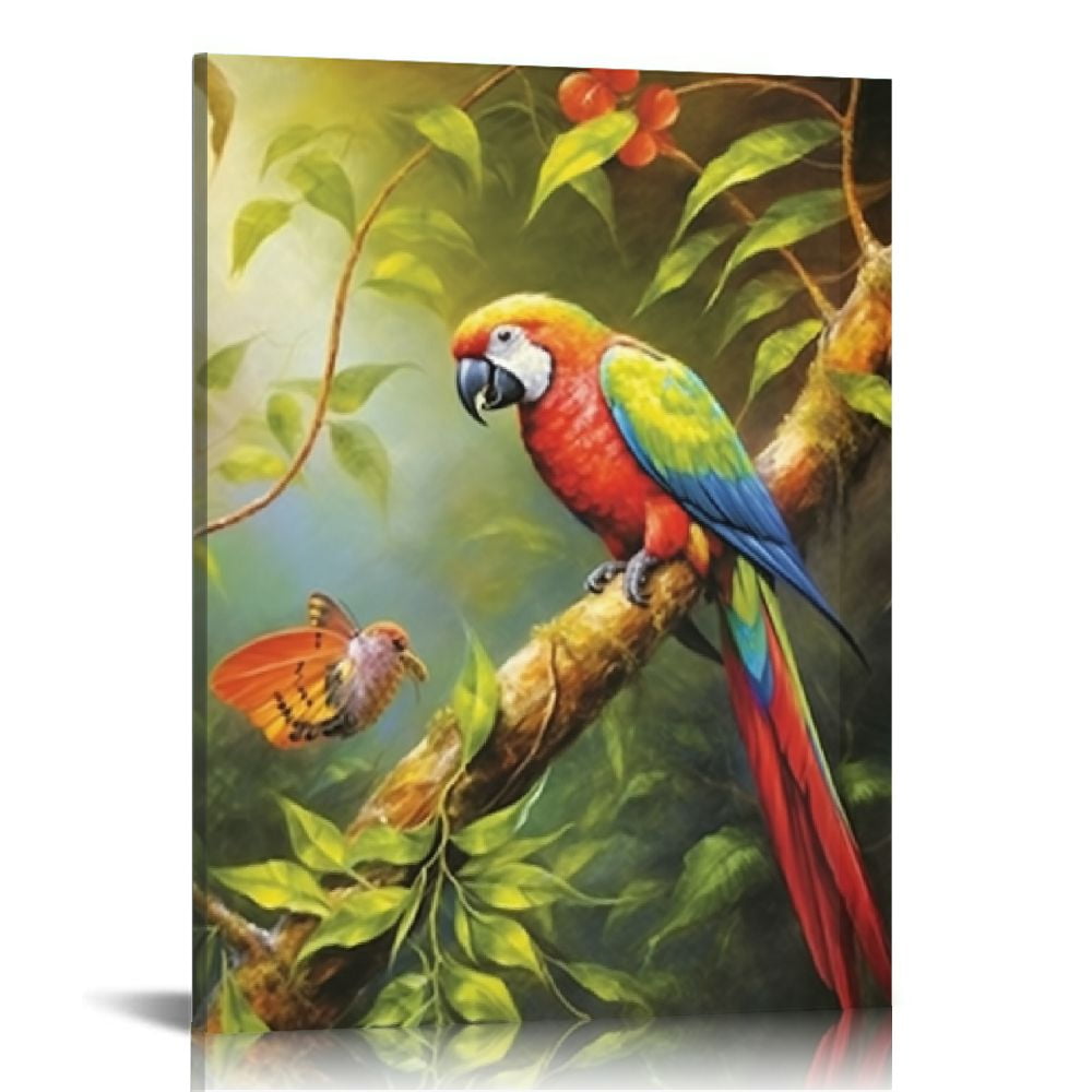 ONETECH Wall Art: Tropical Rain Forest Animal Picture Canvas Print ...