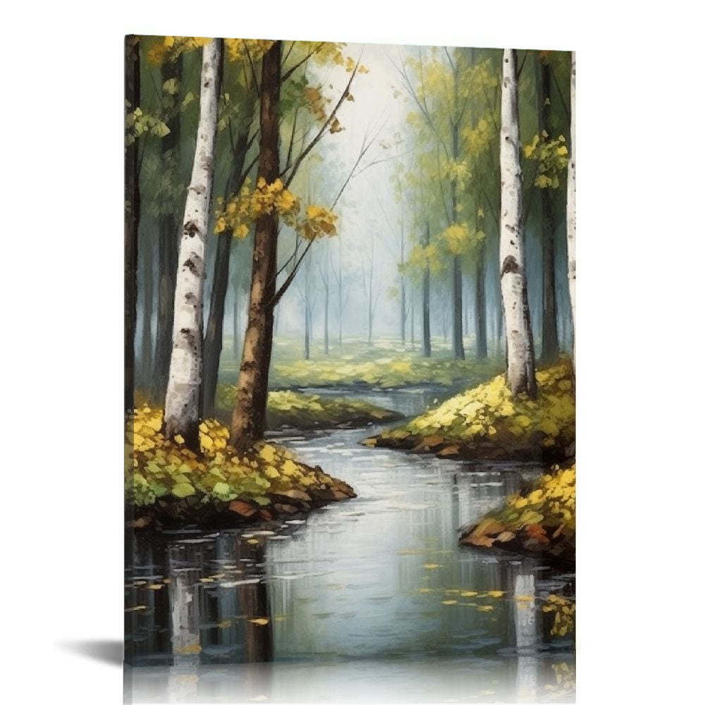ONETECH Wall Art for Bedroom - Rustic Forest Landscape Pictures Canvas Wall Decor - Beautiful ...