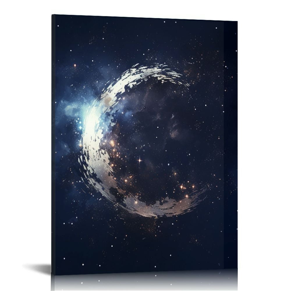 ONETECH Wall Decor Sun and Moon Picture Canvas Print Framed Set Artwork ...