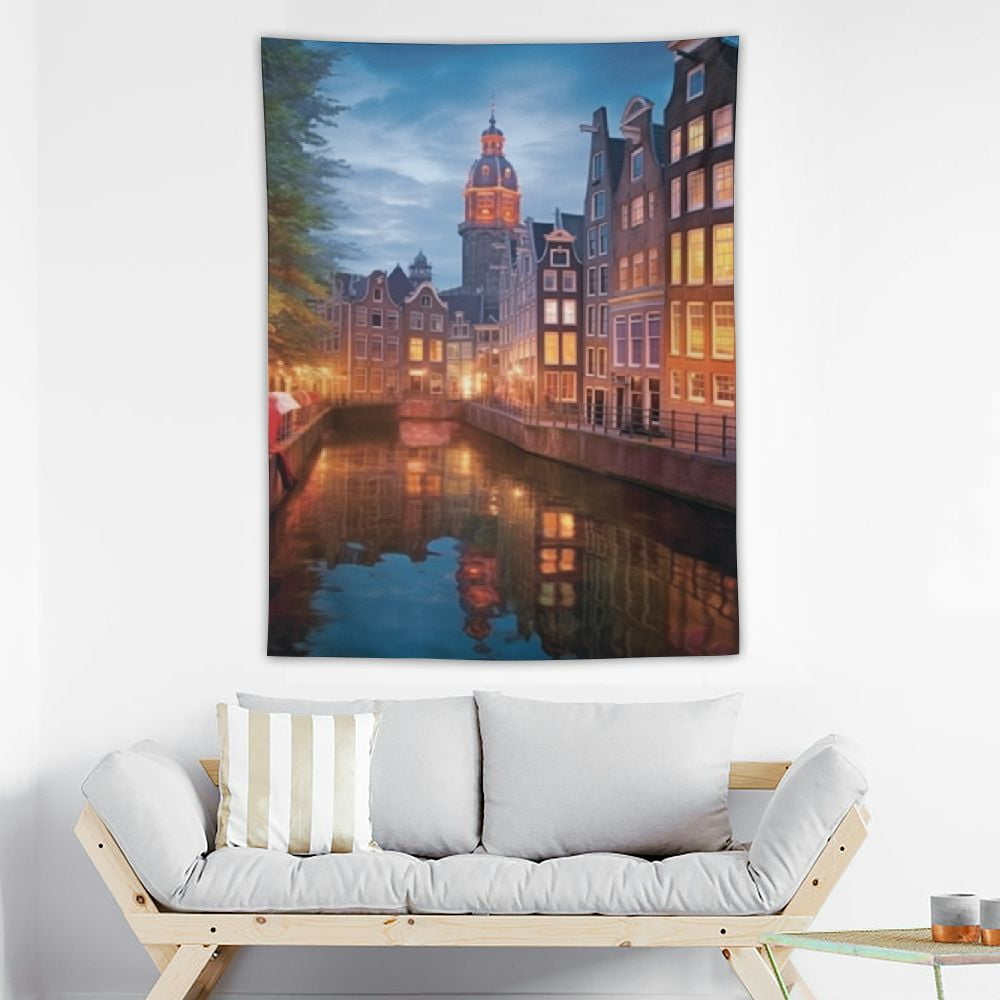 ONETECH Wanderlust Tapestry, Night Time Scene of The Neo-Renaissance St ...