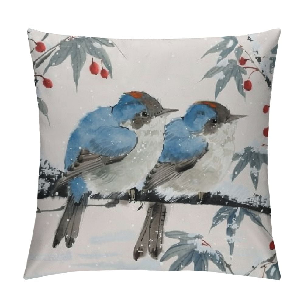ONETECH Watercolor Birds Pillow Covers Super Soft Rustic Farmhouse ...