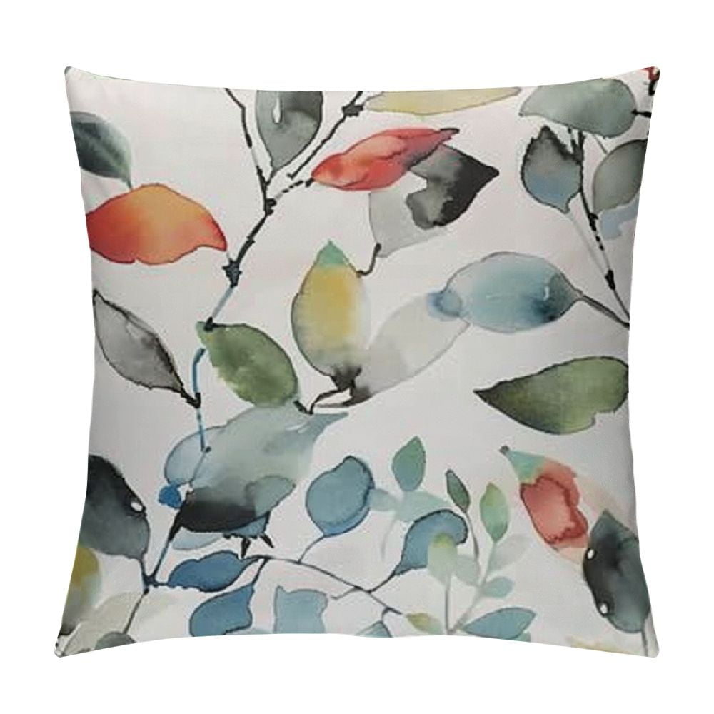 ONETECH Watercolor Eucalyptus Leaves Throw Pillow Covers Spring Leaves ...