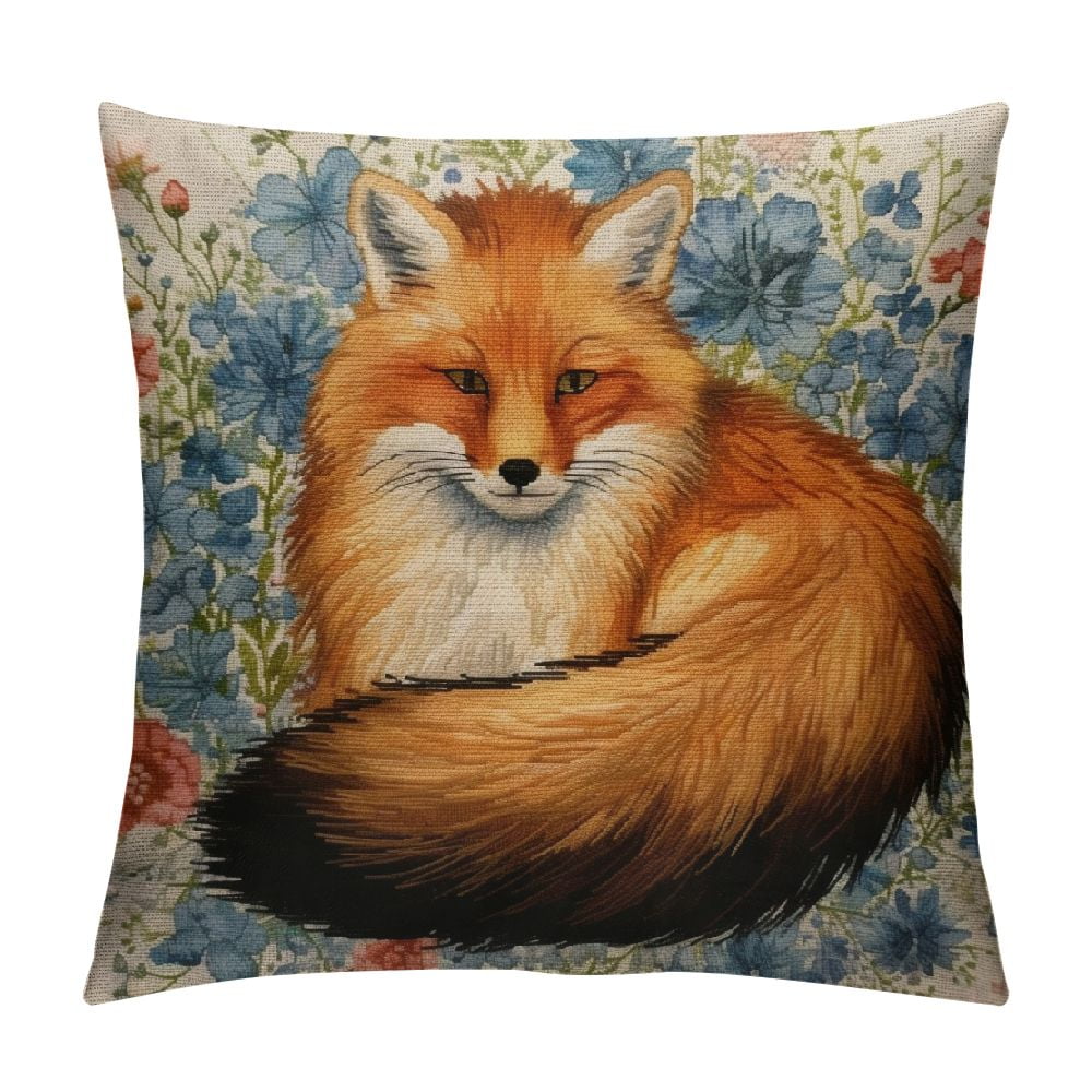 FUMJ Watercolor Sleeping Fox Throw Pillow Cover Cushion Case for Home ...
