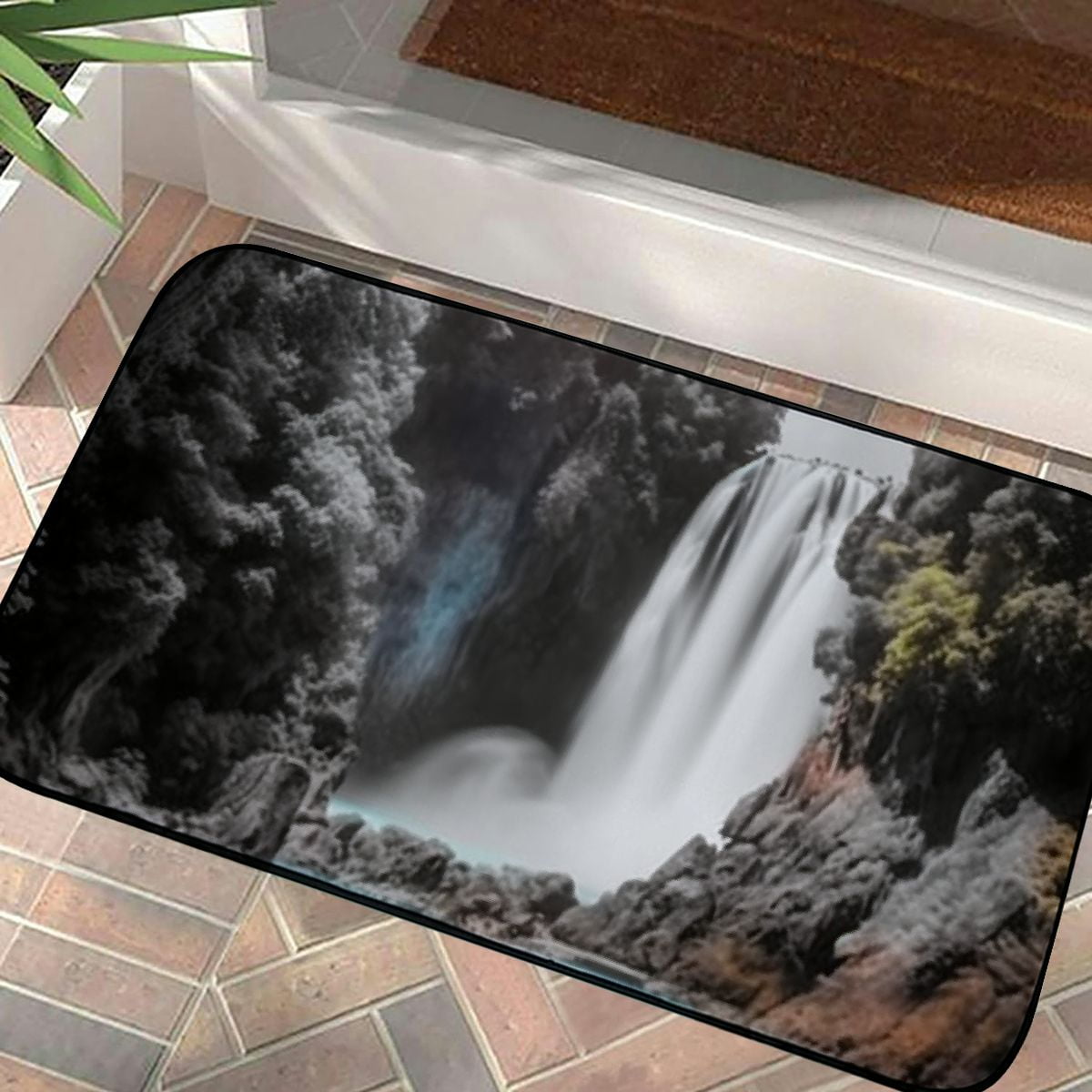 ONETECH Waterfall River Forest Square Felt Floor Mat for Home Entrance ...