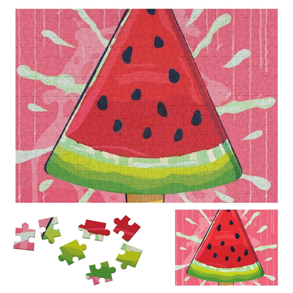 ONETECH Watermelon Ice Cream Stick Wooden Jigsaw Puzzle Game Toy Gift ...