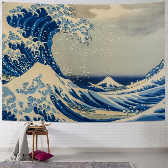 ONETECH Wave Tapestry Ocean Wave Tapestry The Great Wave for Bedroom ...