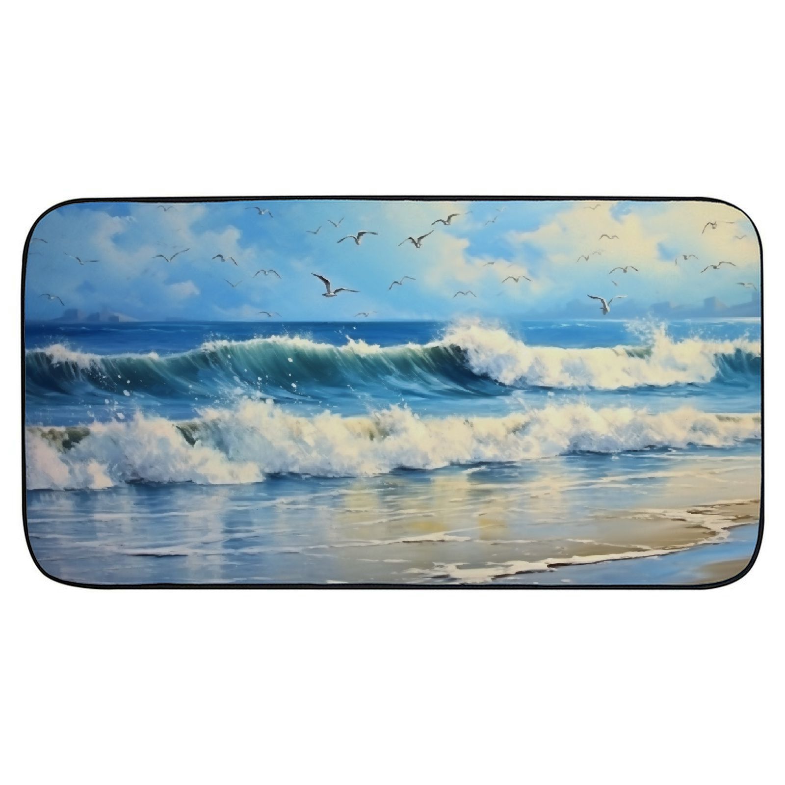 ONETECH Waves Birds Beach Waves Birds Beach Outside Entry Yard Floor ...