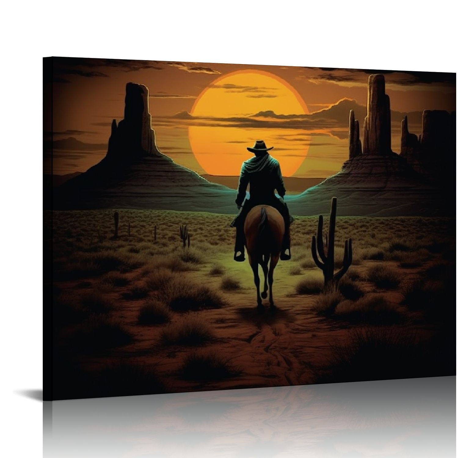 ONETECH Western Cowboys Print, Vintage Cowboy Decor, Cowboy Western ...