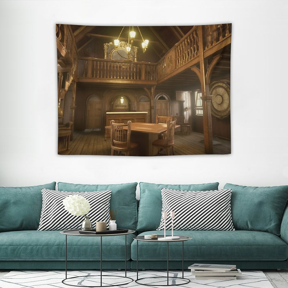 ONETECH Western Town Tapestry,Medieval Vintage Theme French Ancient ...