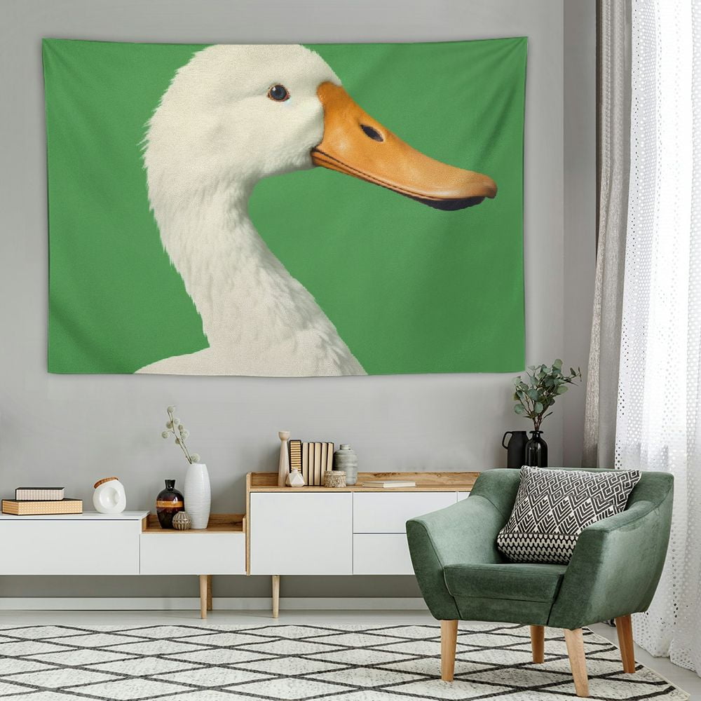 ONETECH White Goose Tapestry Funny Cute Duck Meme Tapestries College ...