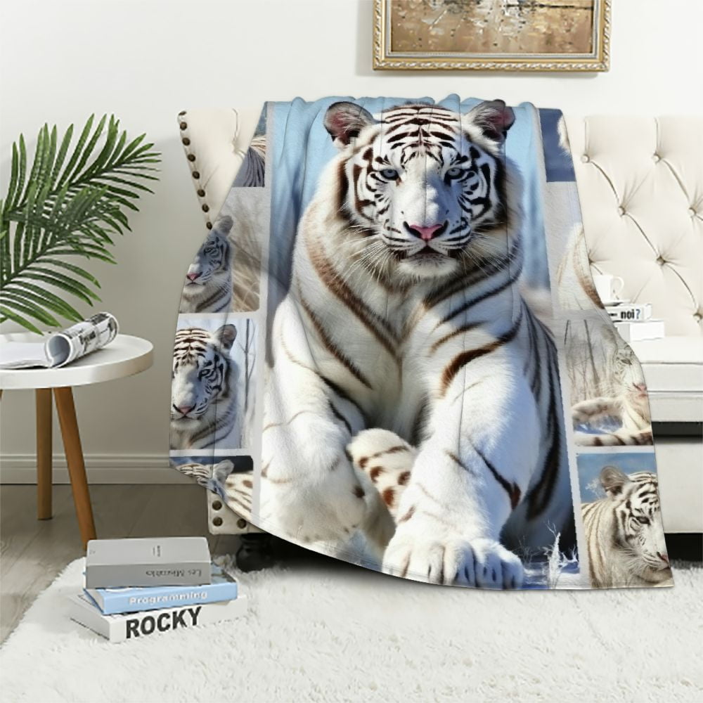 ONETECH White Tiger Blanket Soft Throw Blanket Plush Weighted Blankets ...