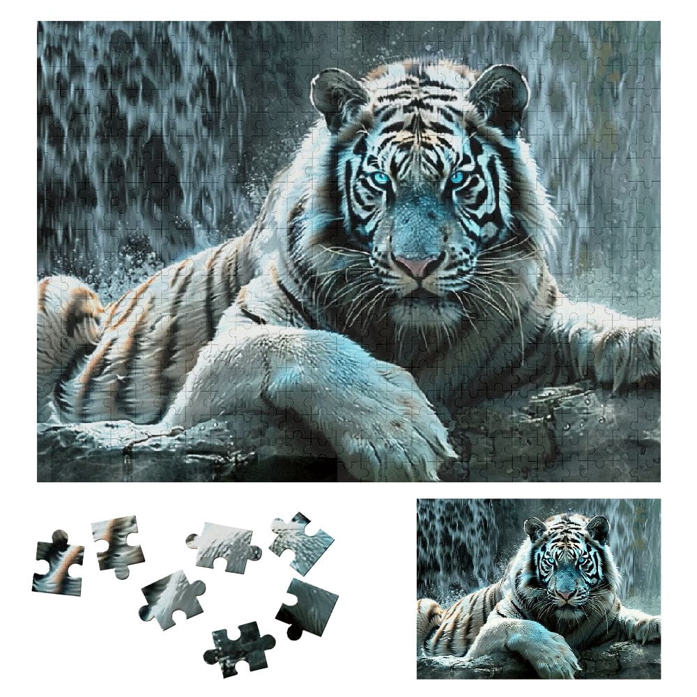 ONETECH White Tiger Wooden Jigsaw Puzzle Challenging Difficult Wood ...