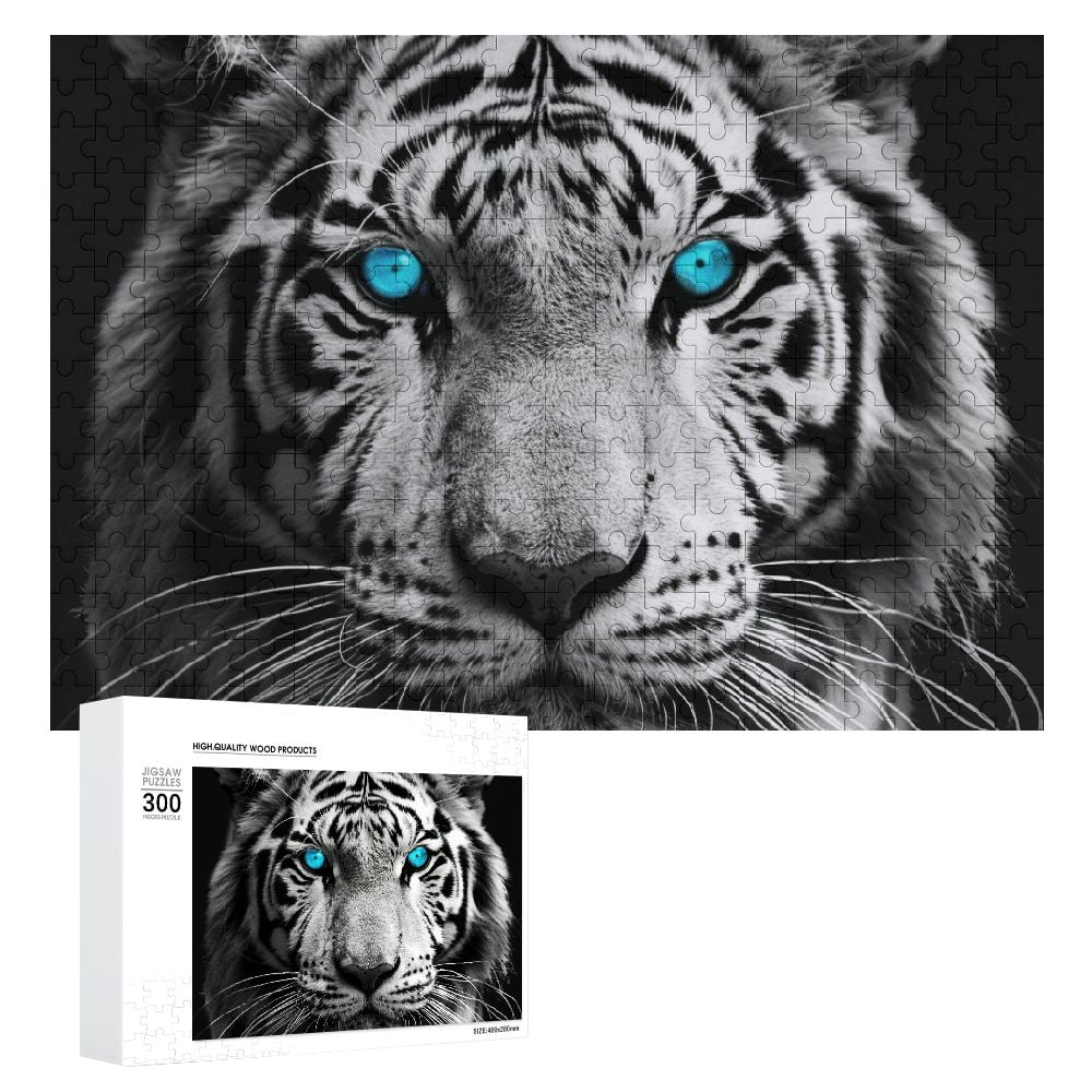 ONETECH White Tiger Wooden Jigsaw Puzzle Challenging Difficult Wood ...