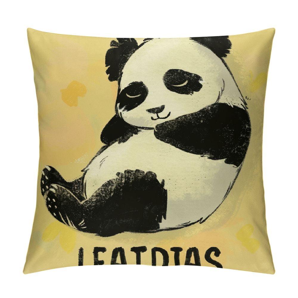 ONETECH Who Loves Pandas Panda Bear Throw Pillow Cover , Panda Bear ...