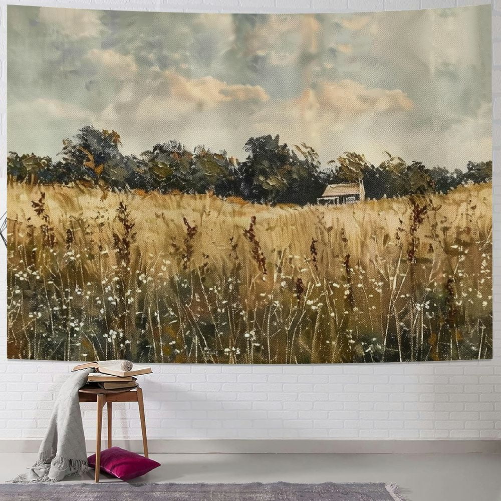 ONETECH Wildflowers Field Tapestry,Antique Wildflower Country Farmhouse ...