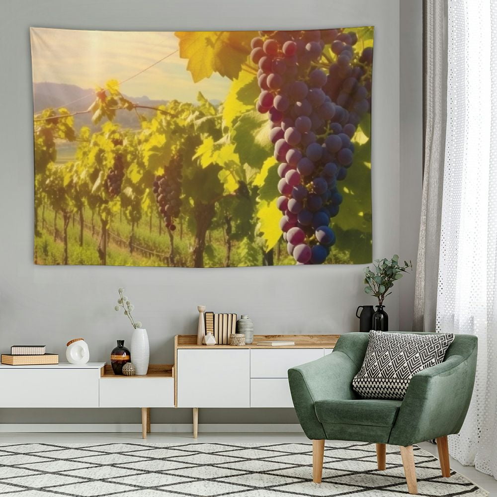 ONETECH Wine Country California Farm Tapestry, Landscape Green ...