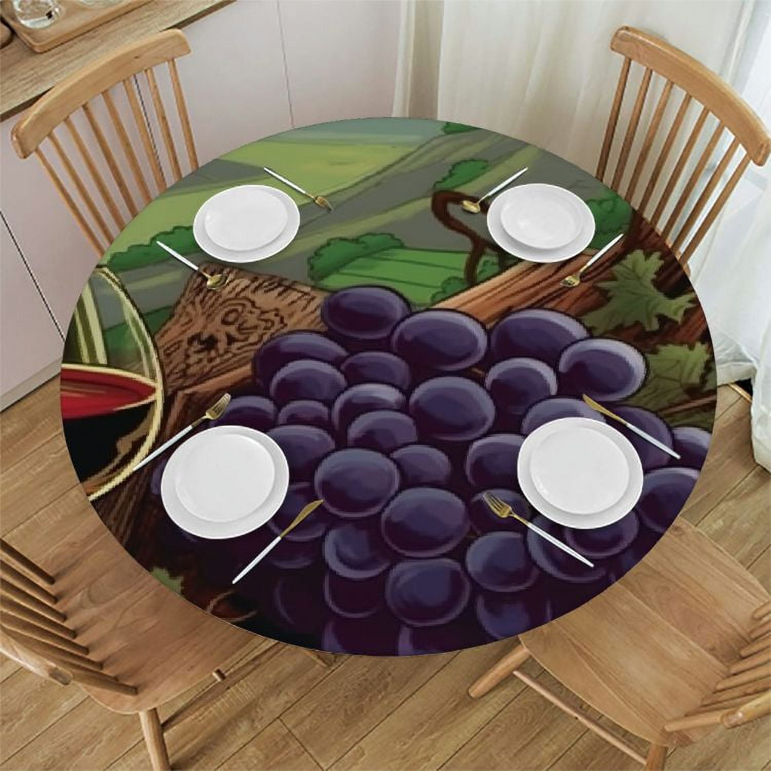 ONETECH Wine Pattern Tablecloth,,Stain Resistant Reusable Washable ...