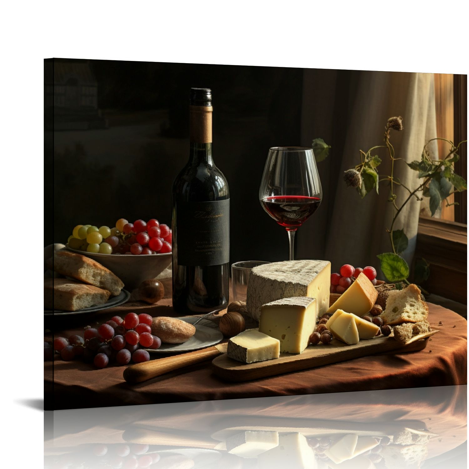 ONETECH Wine Wall Art Decor for Kitchen Dining Room Grapes Fruit Canvas ...