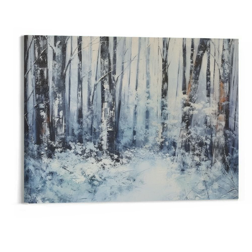 ONETECH Winter Canvas Wall Art, Snowy Forest Landscape Artwork, Durable ...