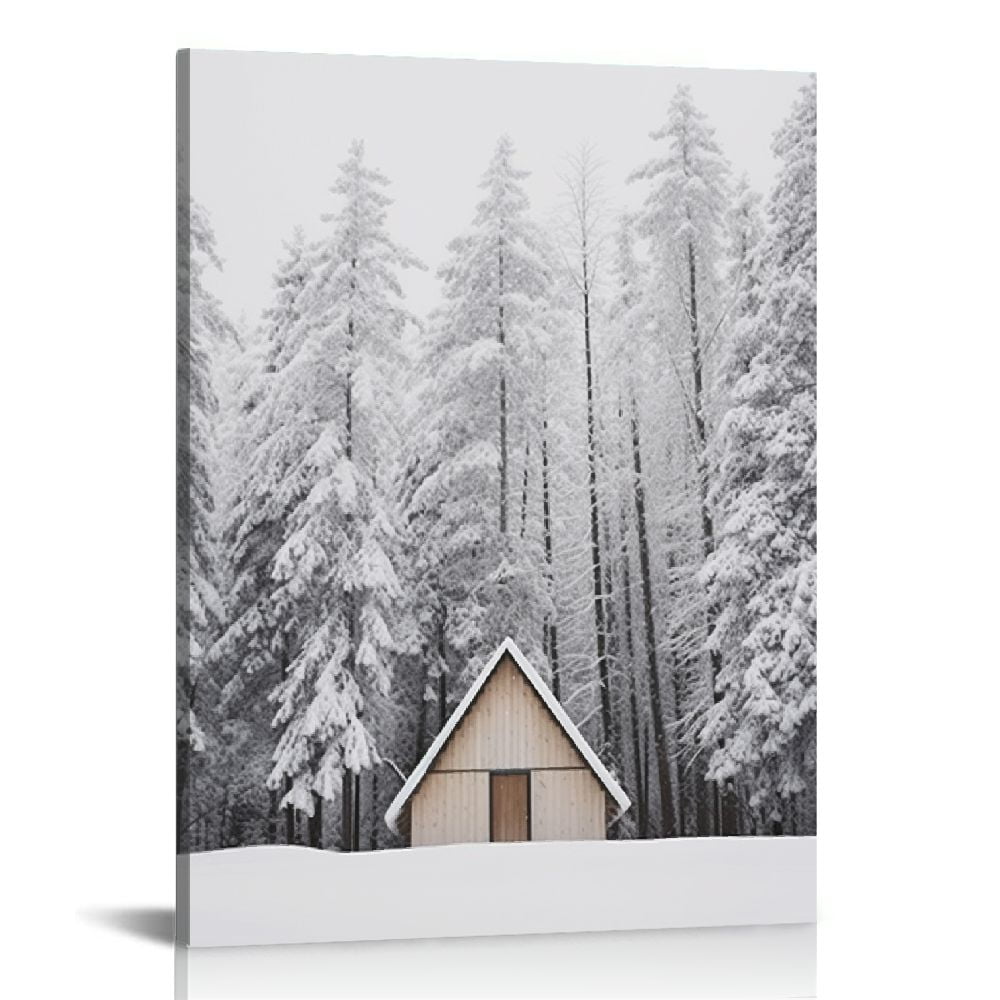 ONETECH Winter Snowy Forest Prints Snow Covered Pine Trees Prints ...