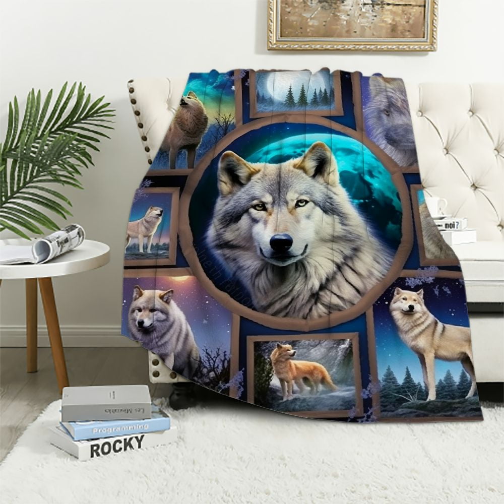 ONETECH Wolf Blanket,Wolf Gifts for Men Throw Blanket, Wolf Gifts for ...