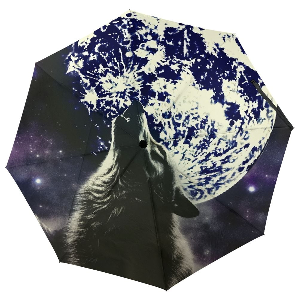 ONETECH Wolf Moon Triple Folding Automatic Portable Umbrella for Rain and Sun Protection with PG ...