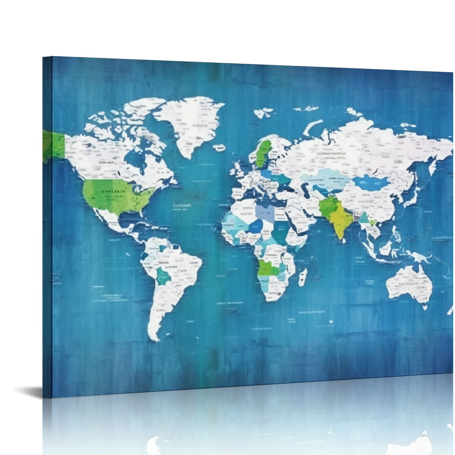 ONETECH World Map Pictures Canvas Wall Art for Living Room Bedroom or ...