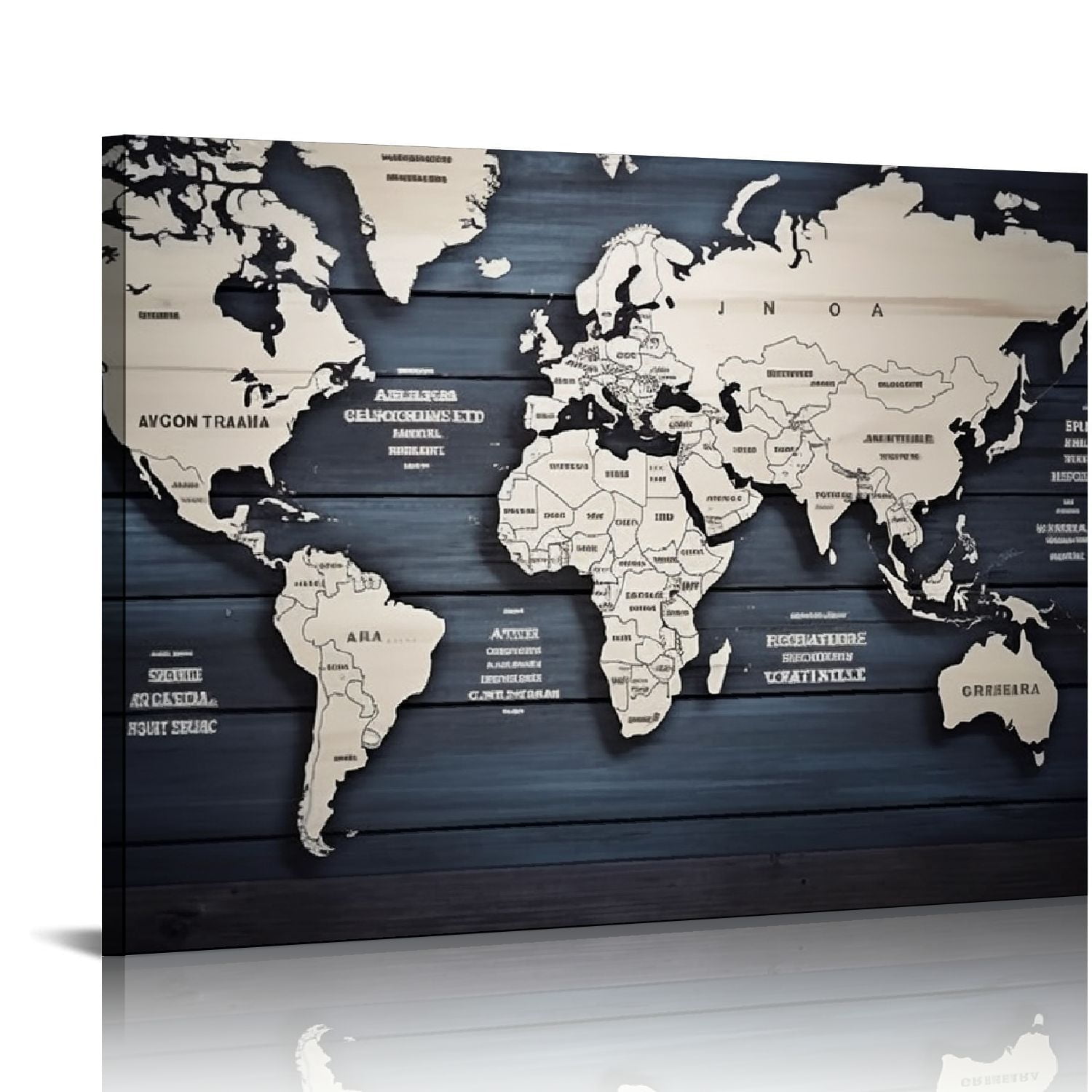 ONETECH World Map Wall Art Canvas Print Poster Vintage Photos Painting ...