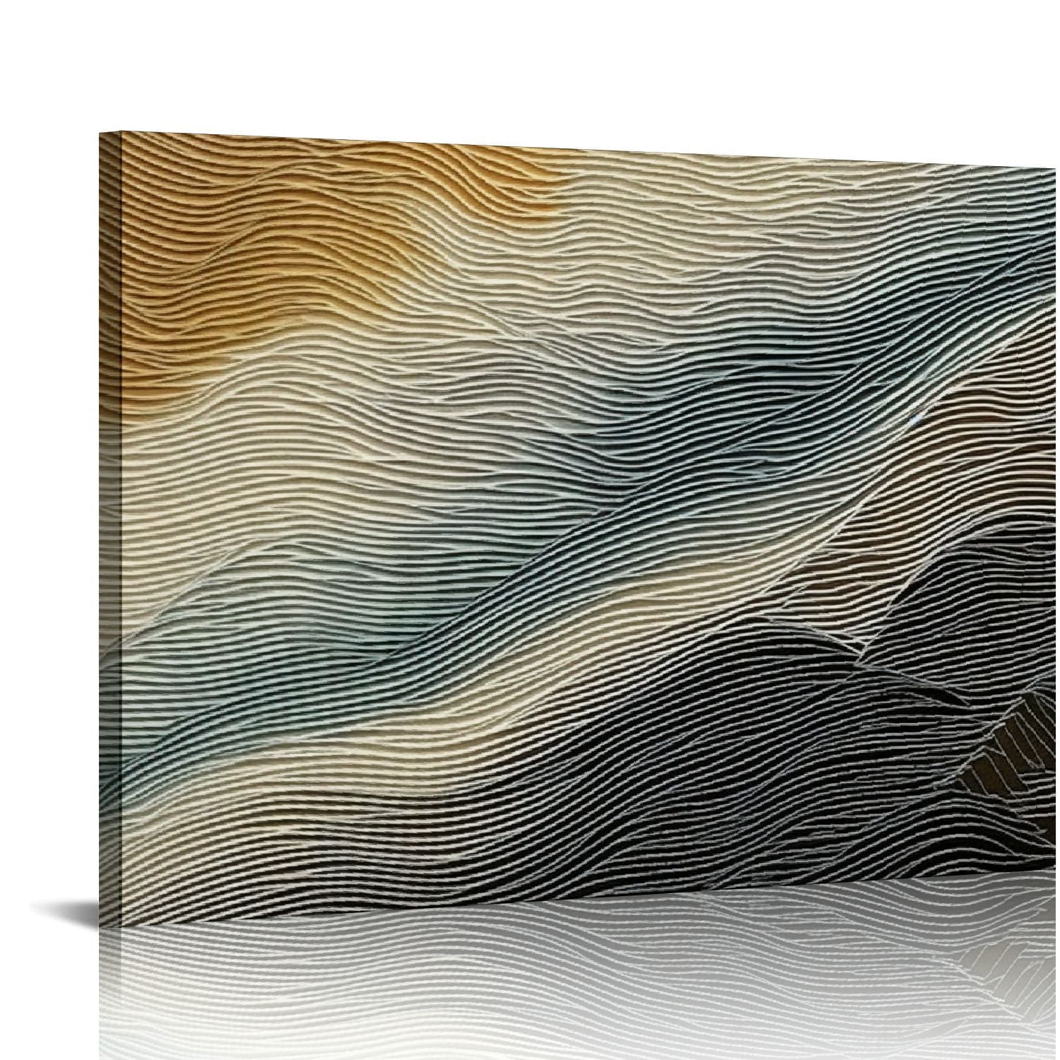 ONETECH YHSKY ARTS Hand Crafted Abstract Canvas Wall Art - Modern Blue ...