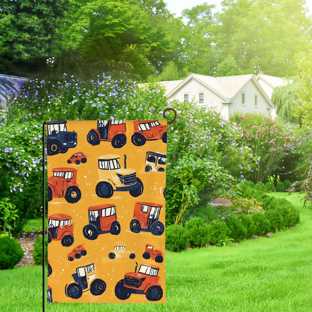 ONETECH Yard Flag Burlap Double Sided Tractor Tippin Lawn Linen for ...