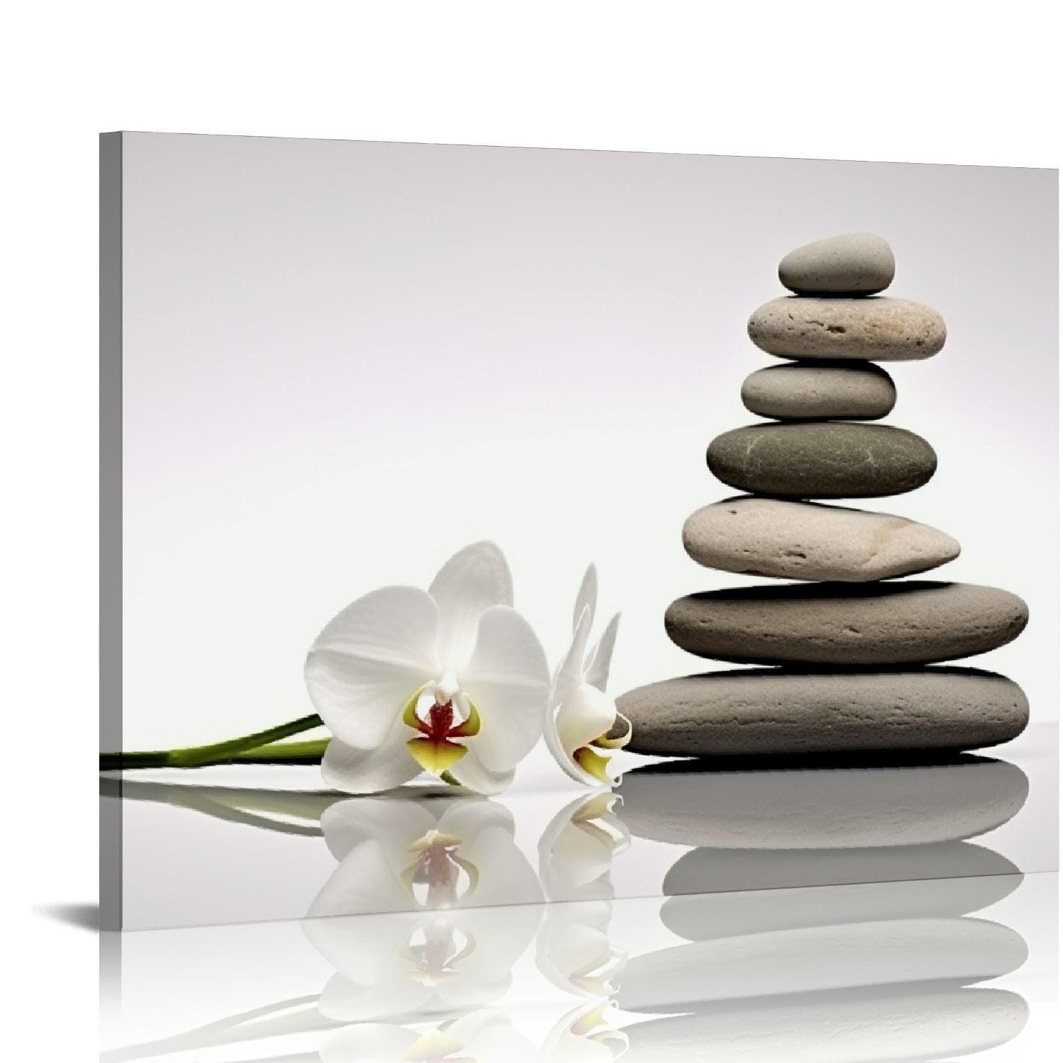 ONETECH Zen Bathroom Wall Art Orchid Flower Massage Stones on Water ...