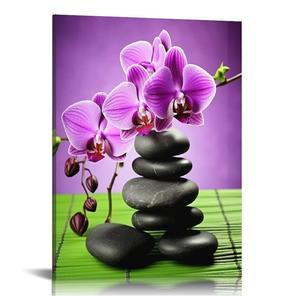 ONETECH Zen Stones And Orchids Canvas Art Poster and Wall Art Picture ...