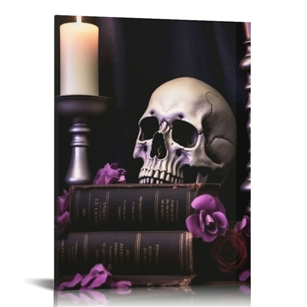 ONETECH xfacal Skull Flowers Vintage Gothic Poster Decorative Painting ...