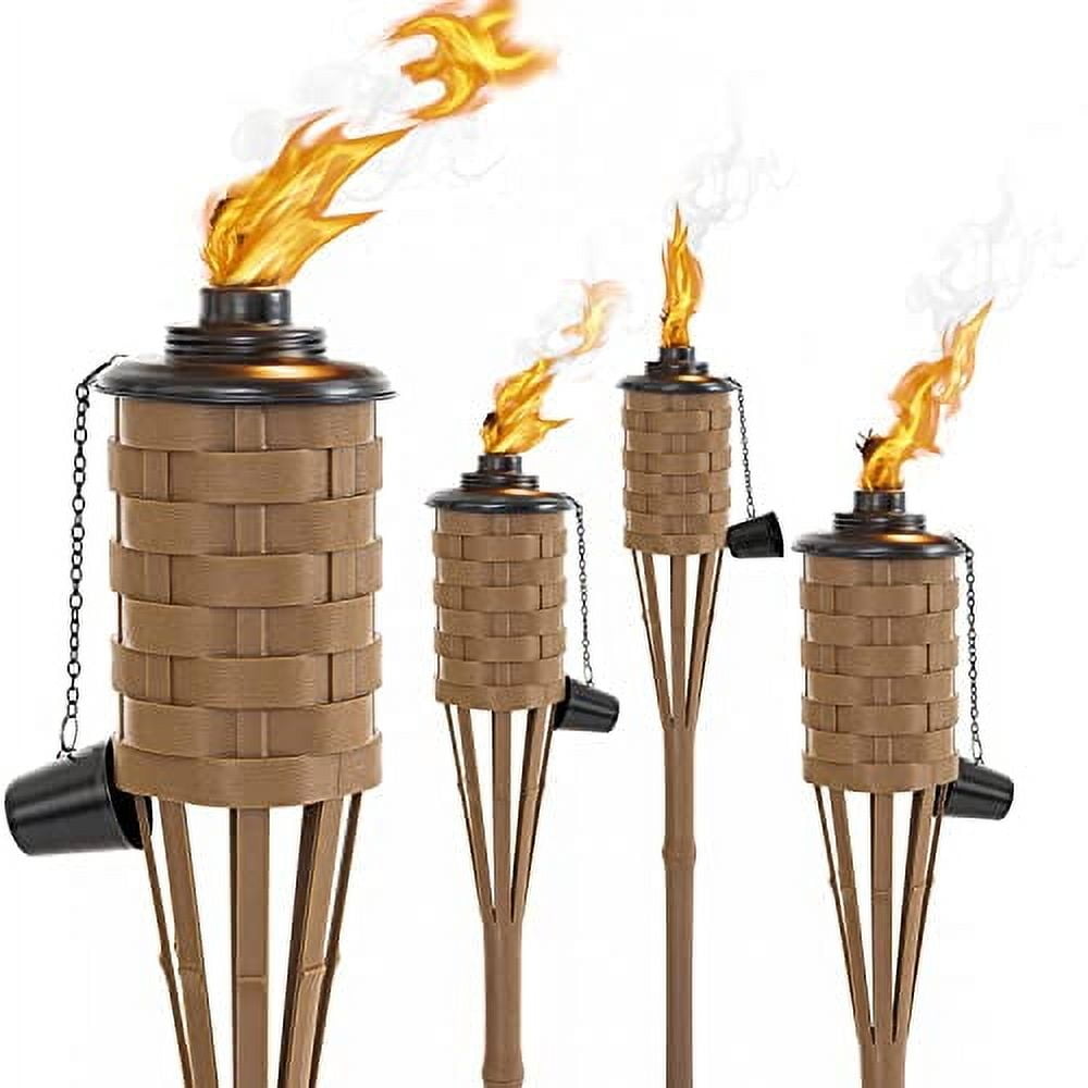 ONETHATCH Citronella Torches (Brown Color, 4pack); Bamboo Torch ...
