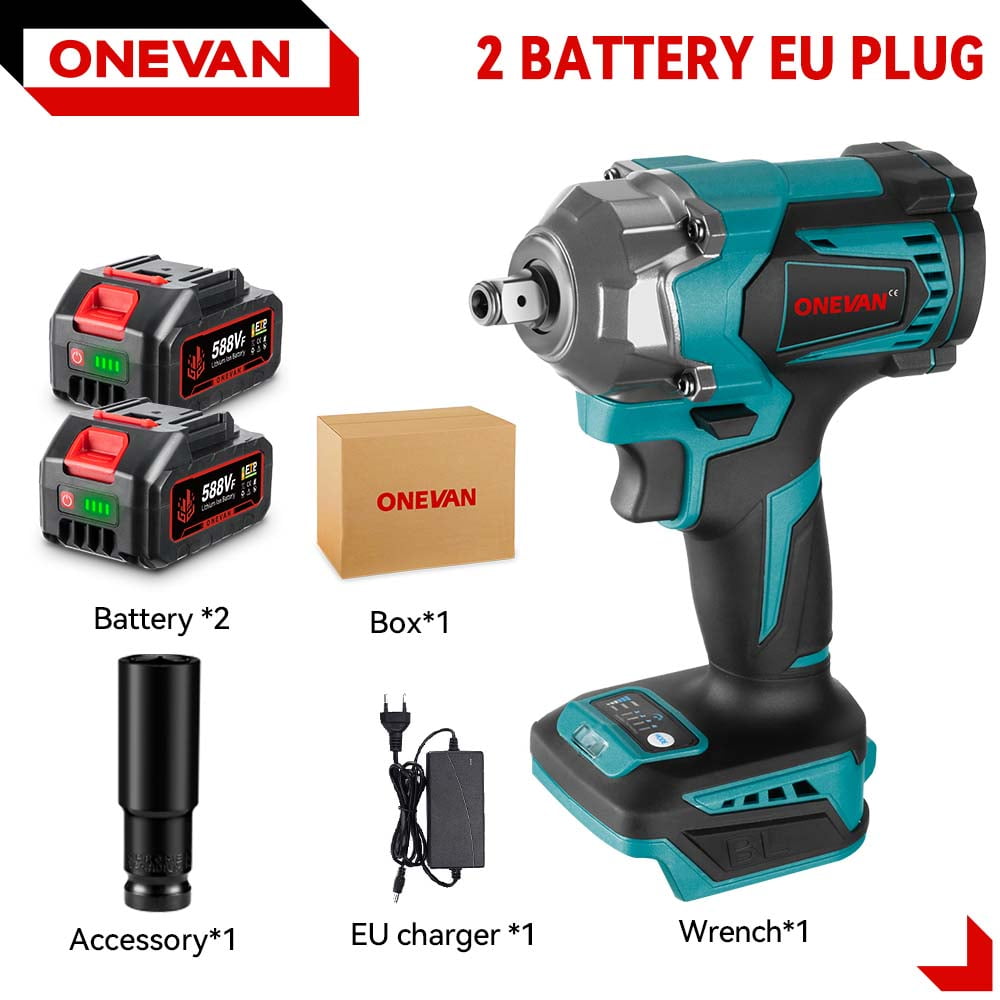 ONEVAN 1200N.M Brushless Electric Impact Wrench 3 Funtion 1/2 inch Cordless Screwdriver Electric ...