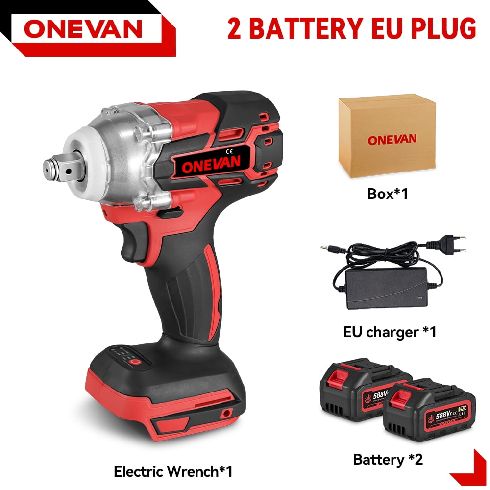 ONEVAN 520N.M 1/2 Inch Brushless Electric Impact Wrench Handheld Home ...