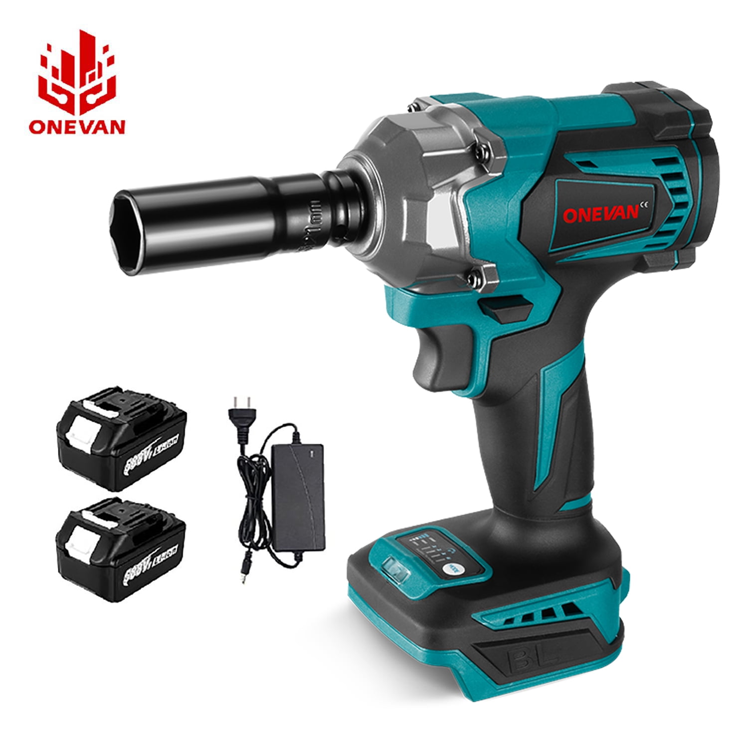 ONEVAN 1/2 Inch, 20V Cordless Impact Wrench, 3.0Ah Battery, Max Torque ...
