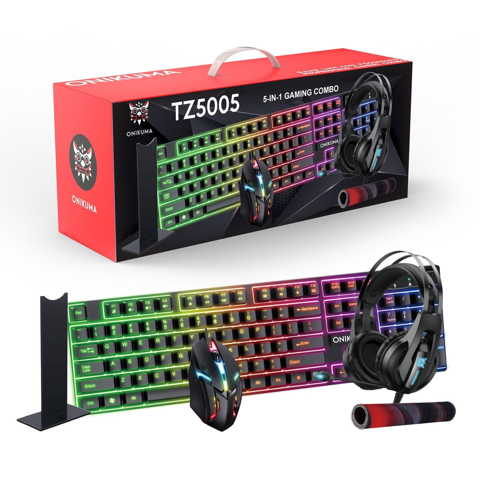 ONIKUMA K16 Gaming Keyboard, Mouse, Gaming Headset, Mouse Pad, Headset ...