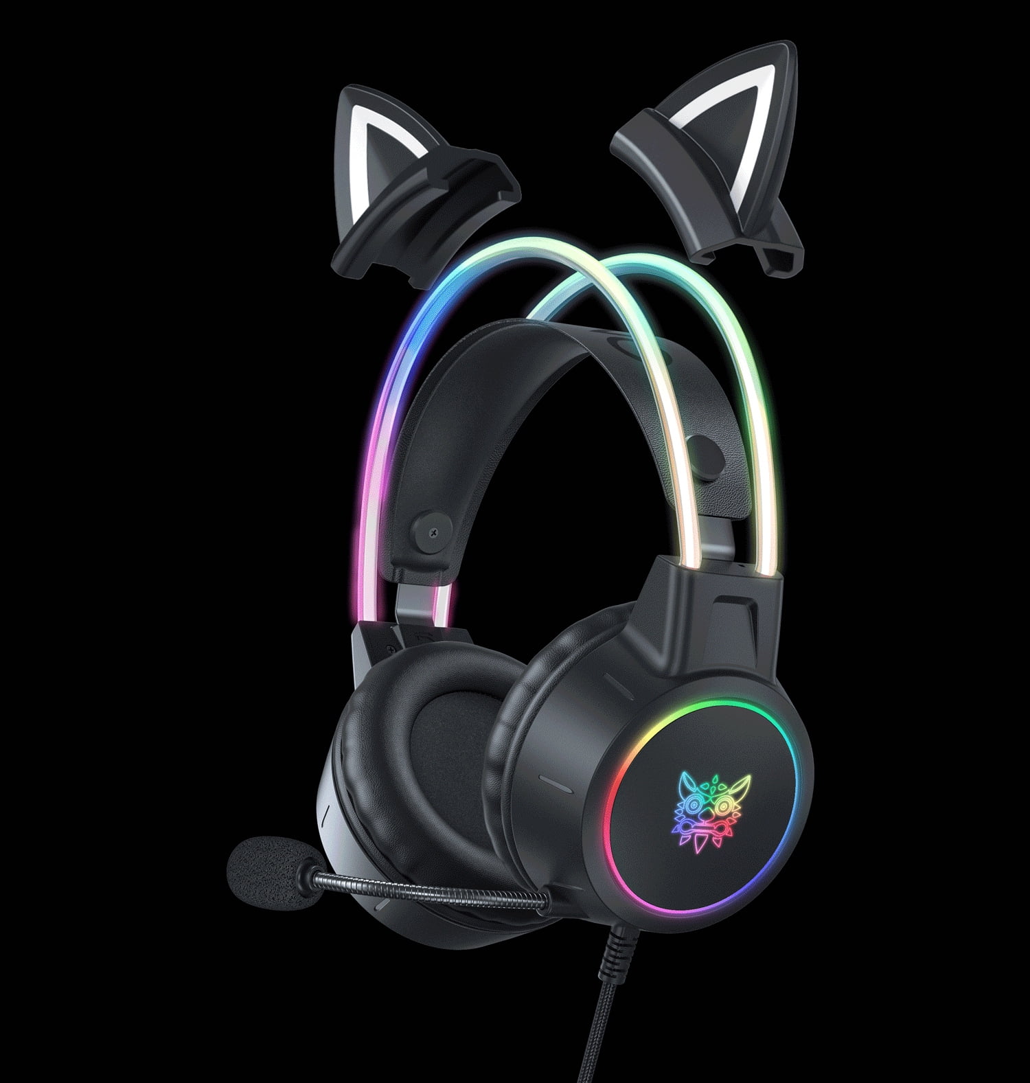 ONIKUMA X15 Pro Wired Gaming Headphones with RGB Light Flexible Mic ...